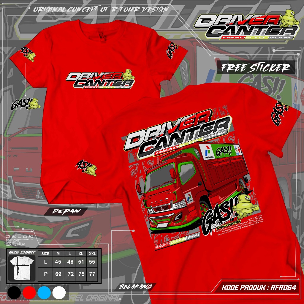 Jual Baju Kaos Truk Canter Bandar Gas LPG RFR054 Free Sticker Lengan ...