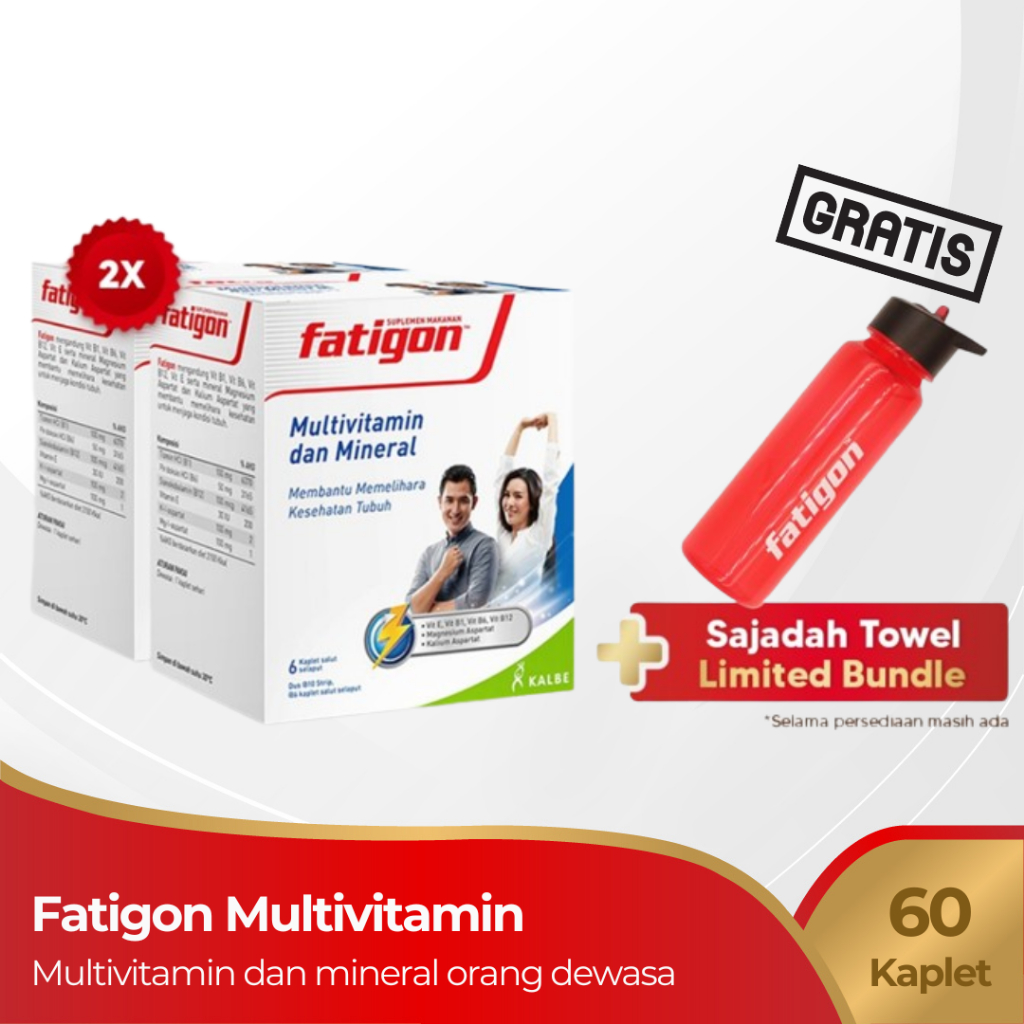 Jual Fatigon Kaplet 2 Box Free Gift - Multivitamin dan Mineral | Shopee ...
