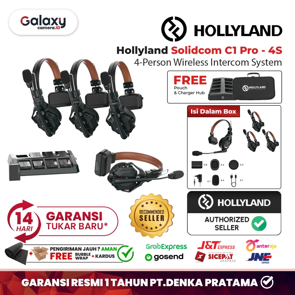 Jual Hollyland Solidcom C1 Pro 4S Wireless Intercom System 4 Headset Resmi | Shopee Indonesia