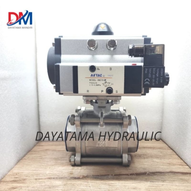Jual 1" INCH BALL VALVE STAINLESS 316 + ACTUATOR PNEUMATIC DOUBLE ACTING | Shopee Indonesia