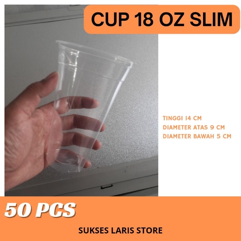 Jual KEMASAN CUP 18 OZ SLIM ISI 50 PCS | CUP ES TEH | CUP JUS | CUP ...