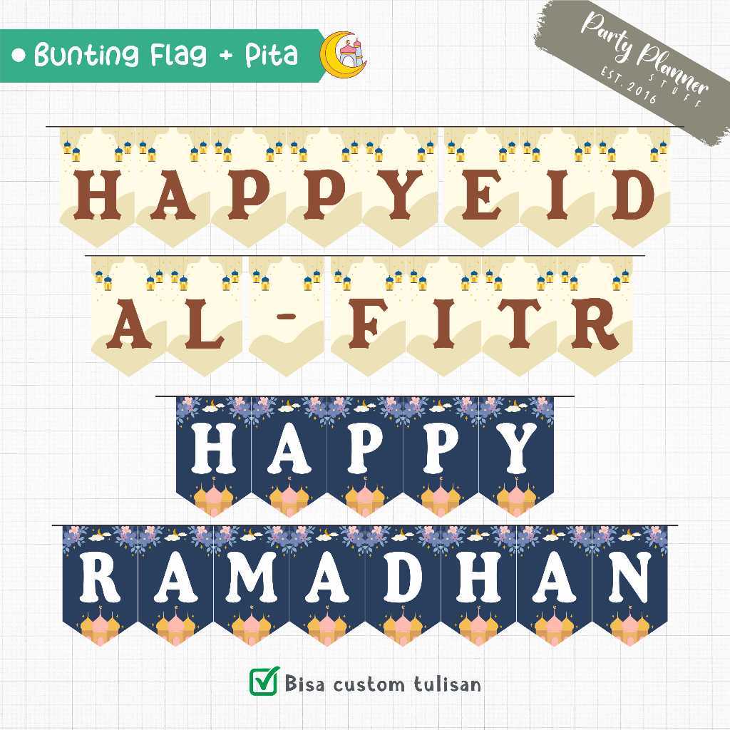 Jual Bunting flag happy ramadan / flag banner selamat idul fitri ...