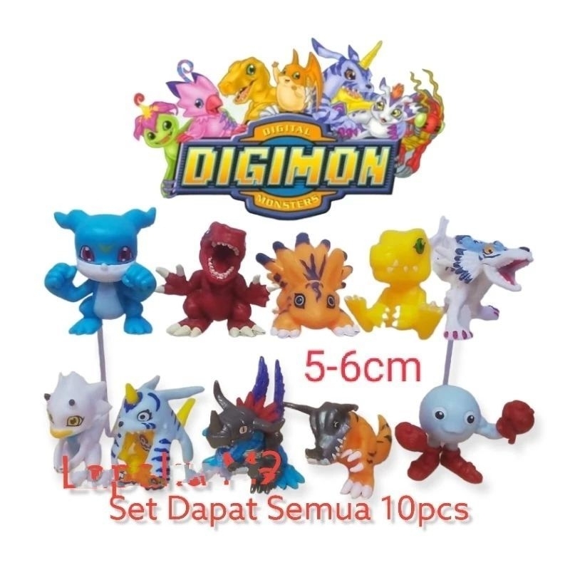 Jual Digimon Adventure Agumon Gabumon Wargreymon Figure Set 10 Pcs ...