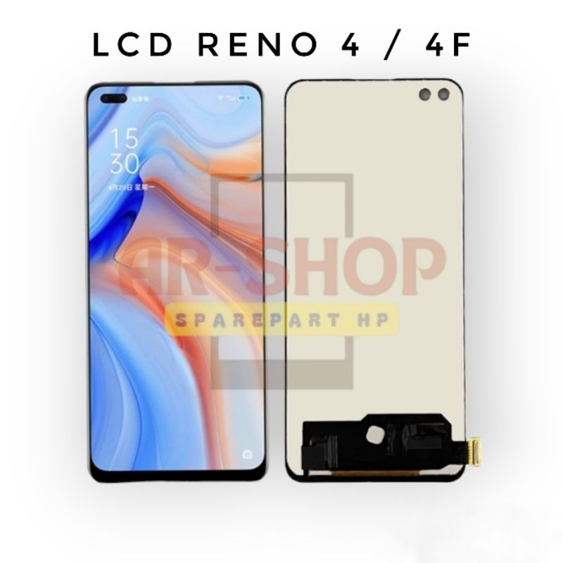 Jual LCD TOUCHSCREEN RENO 4 / 4F BLACK FINGER OFF | Shopee Indonesia