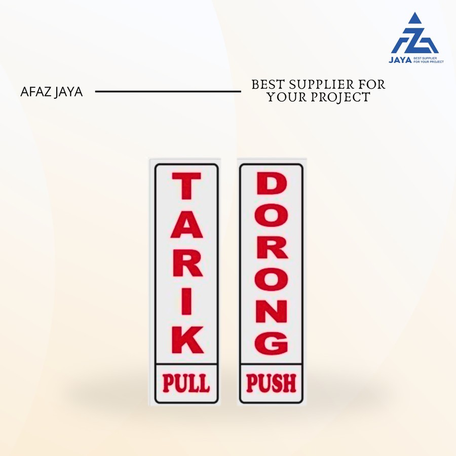 Jual SIGN LABEL STICKER DORONG TARIK PINTU DOOR SIGN PUSH PULL 20x5CM ...