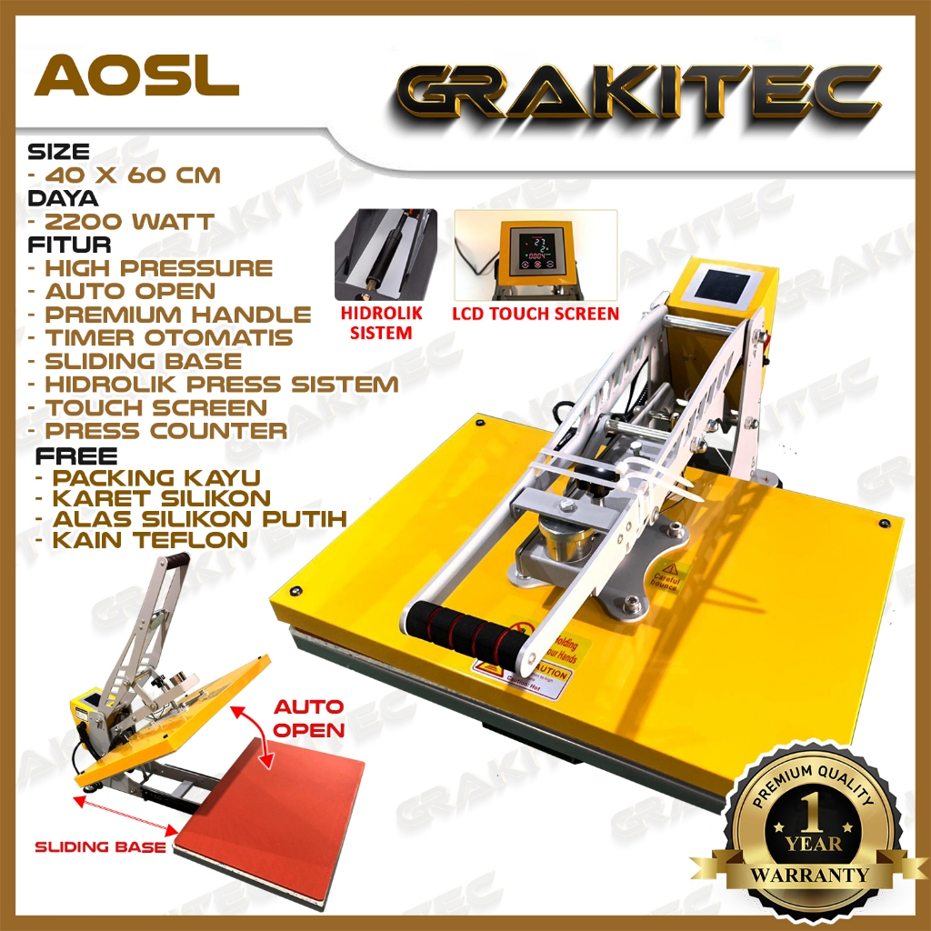 Jual Mesin Press Sablon Kaosl 40x60 AOSL OTOMATIS Auto Open Sliding ...