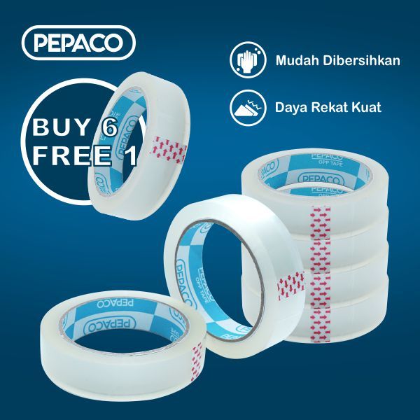 Jual BELI 6 GRATIS 1, Pepaco Stationery Tape, 24 mm x 72 yard | Shopee ...