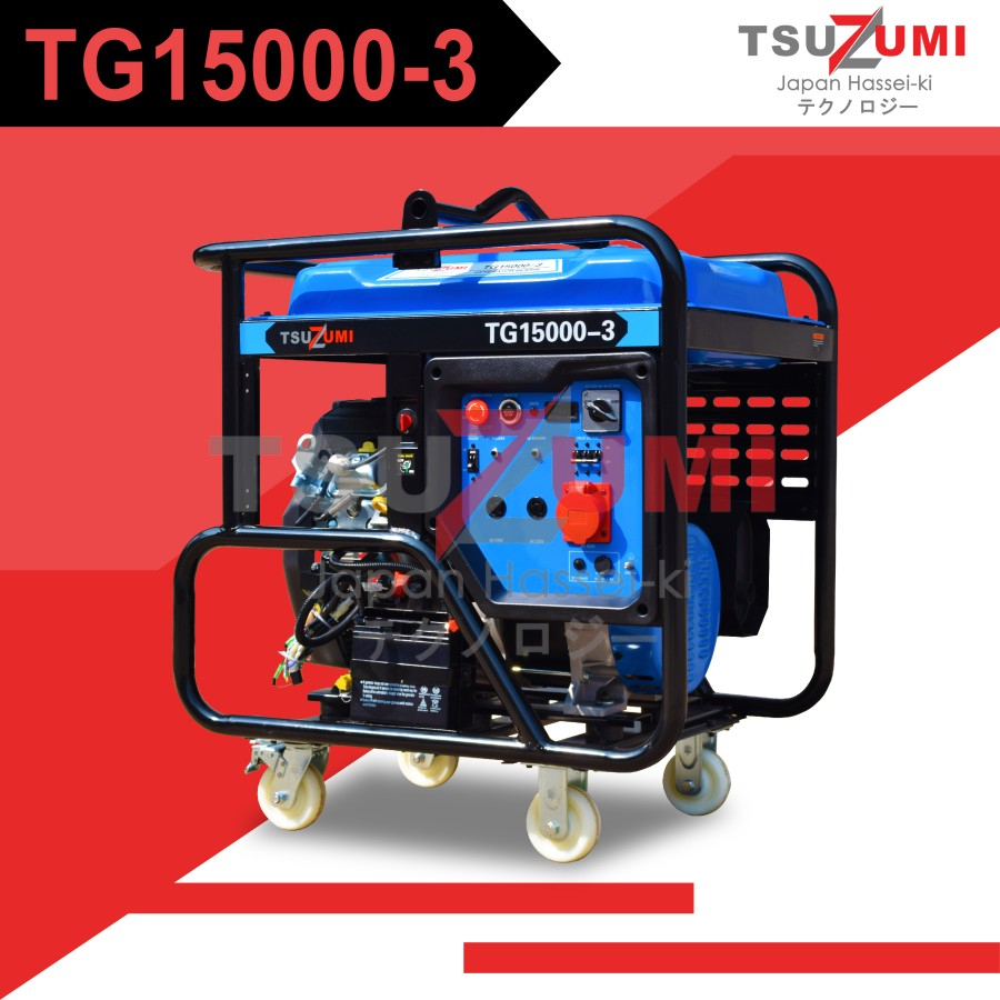 Jual Genset open 15 kva 3 phase 12000 watt tsuzumi japan TG 15000-3 ...