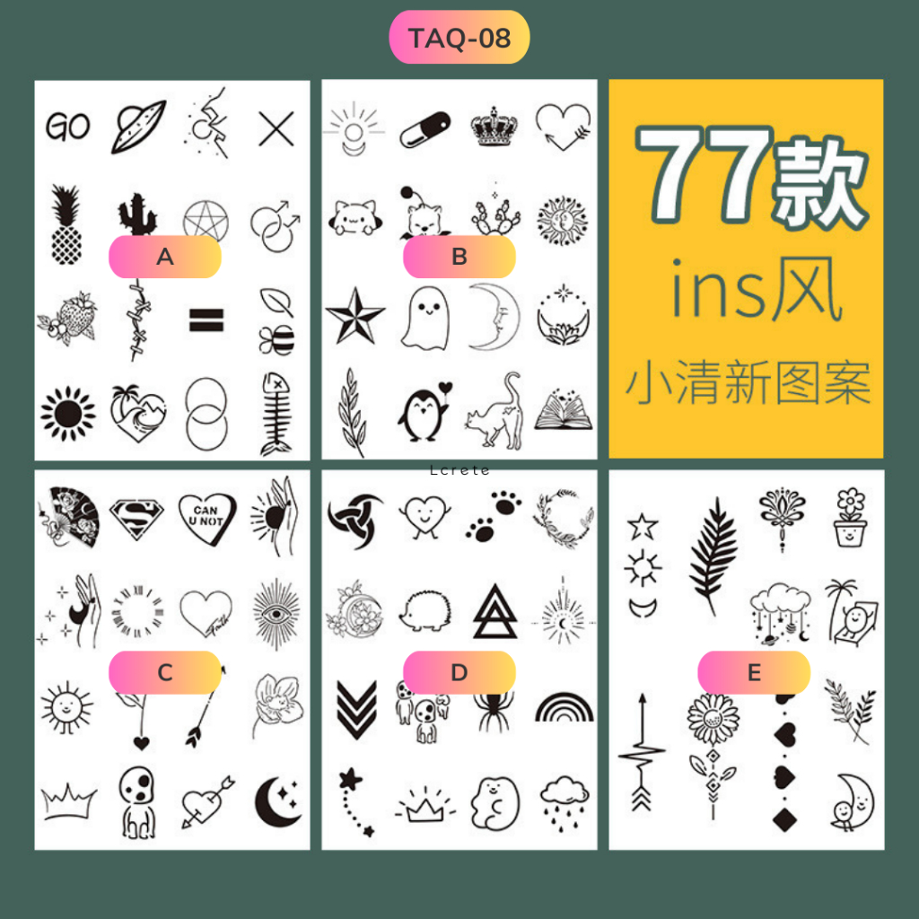 Jual Sticker Tato Kecil Aesthetic Tato Temporer Temporary Tattoos ...