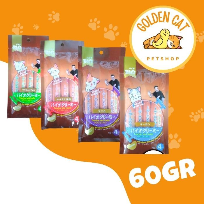 Jual Bio Creamy Treats Snack Kucing 4x15gr snack kucing bio creamy ...