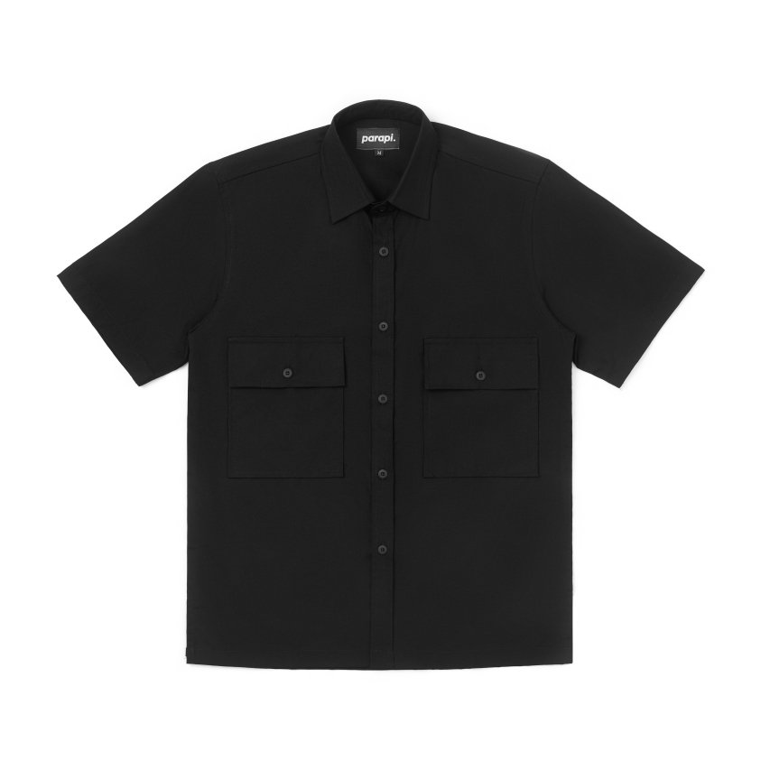Jual Parapi - Kemeja Pria Basic Work Shirt Hitam | Shopee Indonesia