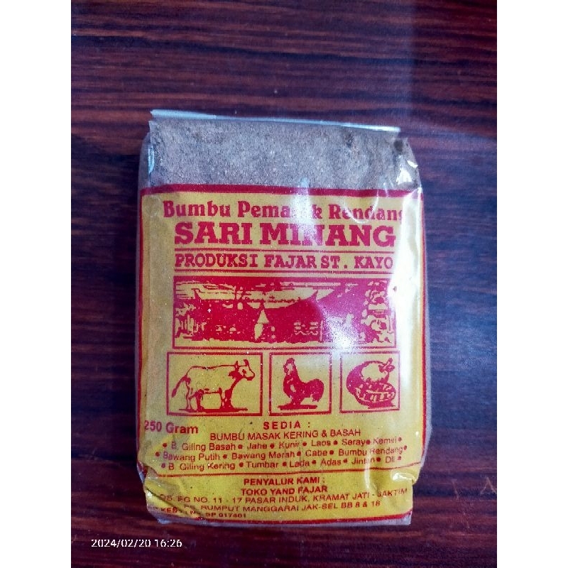 Jual BUMBU PEMASAK RENDANG SARI MINANG 250 gr | Shopee Indonesia