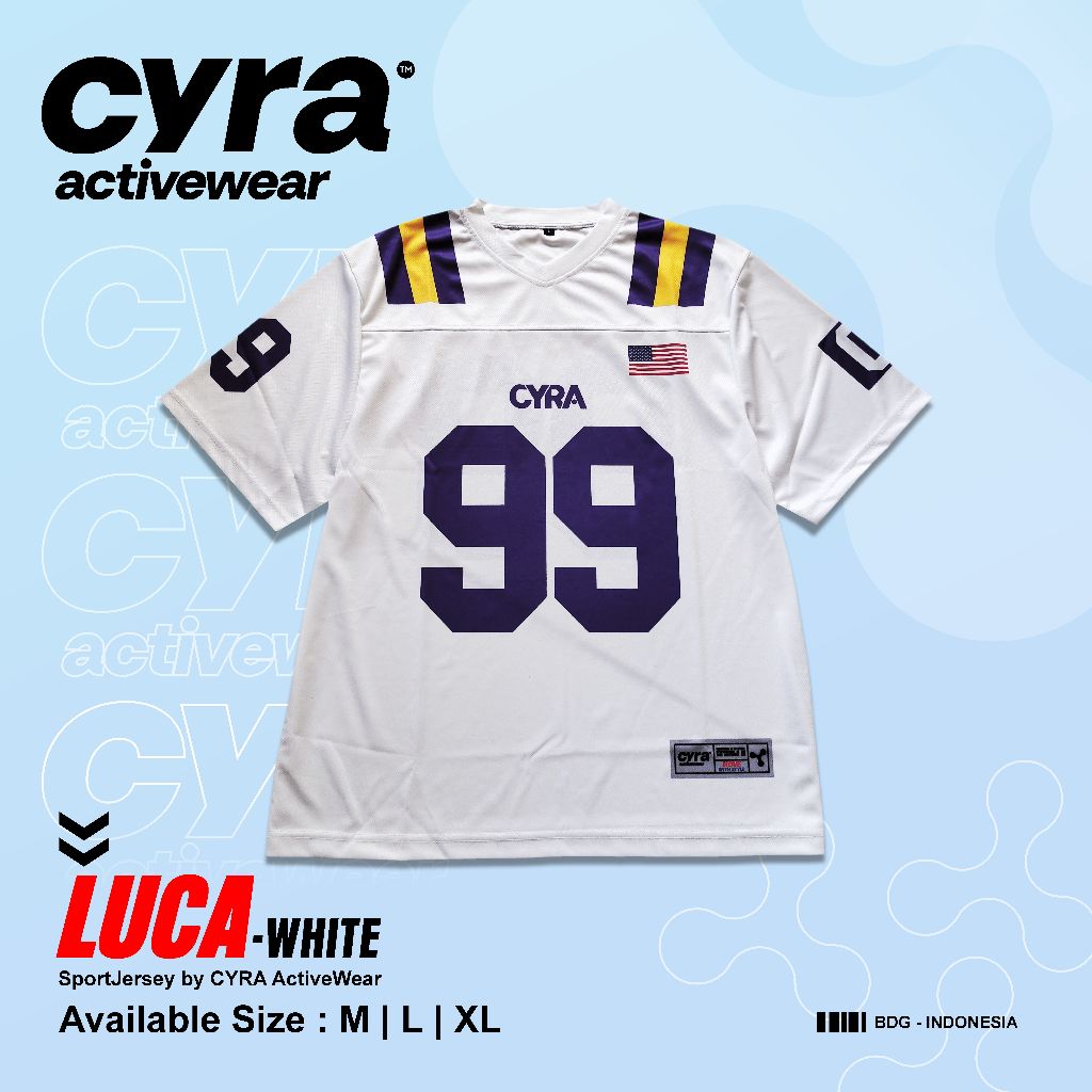Jual JERSEY OVERSIZE LUCA WHITE SERIES | CYRA ACTIVEWEAR DSWY001 ...