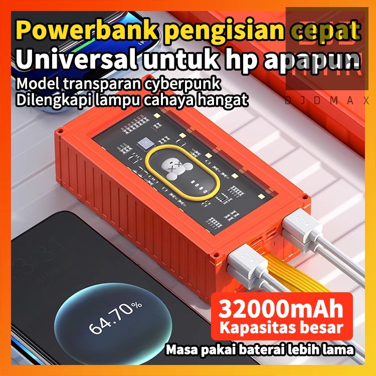 Jual DJDMax Powerbank Transparan 32000mAh, Power Bank Dilengkapi Boneka ...