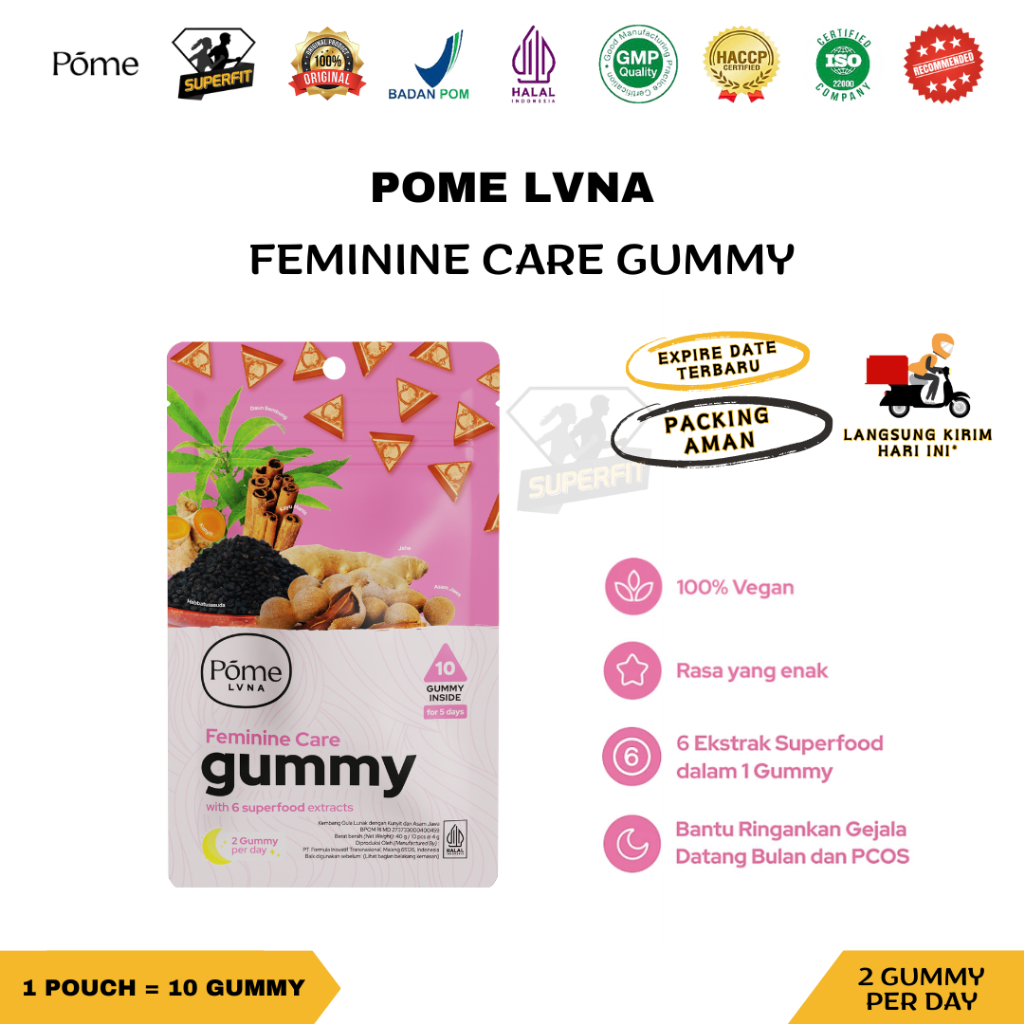 Jual Mini Pack Pome LVNA Gummy Feminine Care Ekstrak Superfood Jamu ...