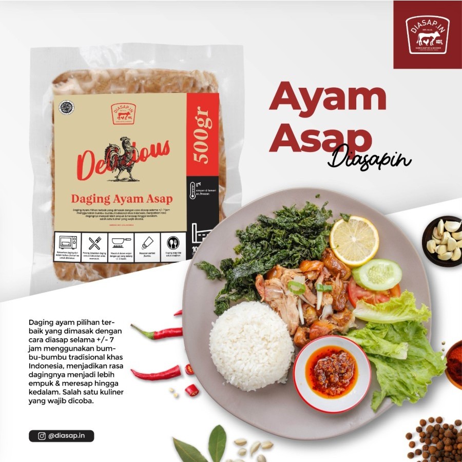 Jual Daging Asap AYAM 500gr SEI AYAM FROZEN DIASAPIN | Shopee Indonesia