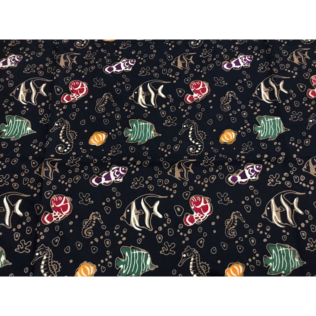 Jual Batik Ikan Perikanan Motif Ikan Hias Laut Dongker Sol (Tulis ...