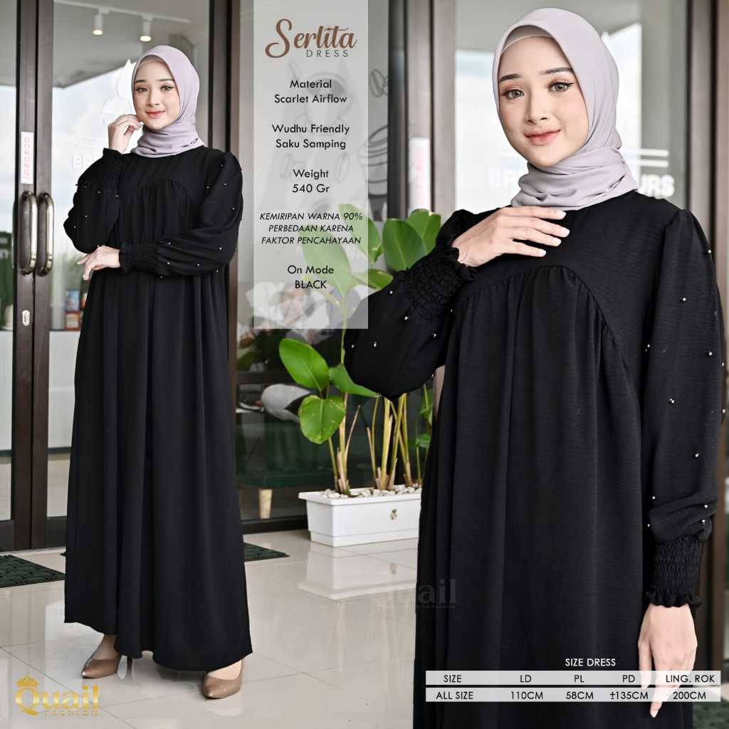 Jual Serlita Dress original Quail Hijab Wanita Scarlet Airflow Size Sesuai FOTO | Shopee Indonesia