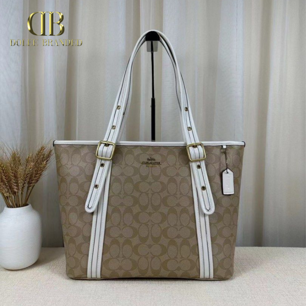Jual Coach Ashton Tote In Signature Canvas - Chalk (CN 328) | Shopee ...