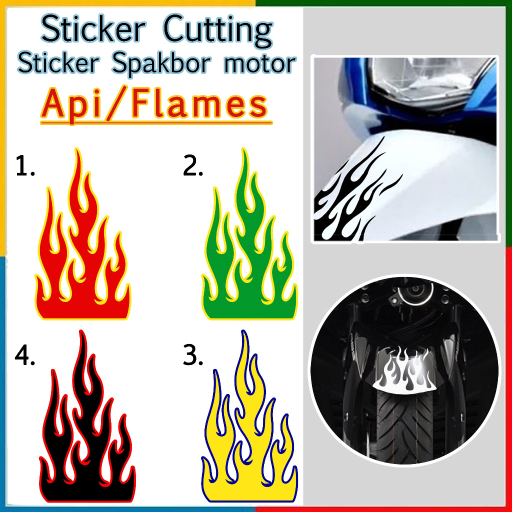 Jual Stiker Spakbor depan Api/Stiker cutting Oracal 2 warna | Shopee ...