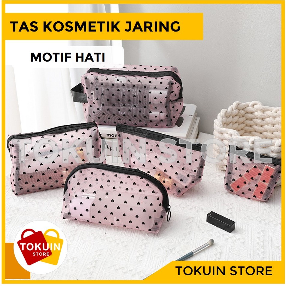 Jual Tas Pouch Kosmetik Make Up Dompet Jaring Travel Toiletries Makeup ...