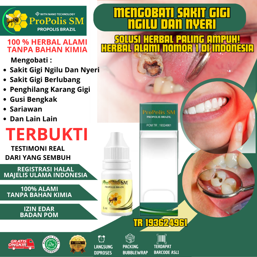 Jual Obat Sakit Gigi Ngilu Nyeri Berlubang Agar Copot Penghilang Karang ...