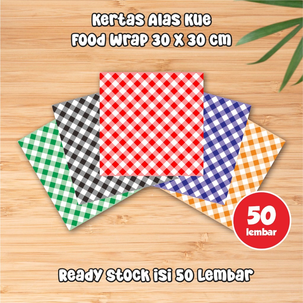 Jual Kertas Alas Roti Motif Kotak Kotak 30x30 Foodgrade - Wrappaper ...