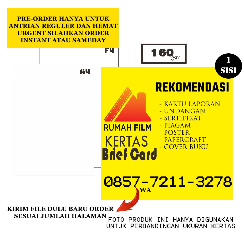 Jual Cetak Print - Kertas BC Briefcard Putih (1SISI) | Shopee Indonesia