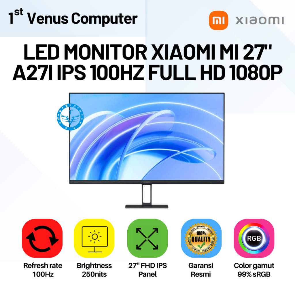 Jual LED Monitor XIAOMI MI 27" A27i IPS 100Hz Full HD 1080p / MON04-MI ...