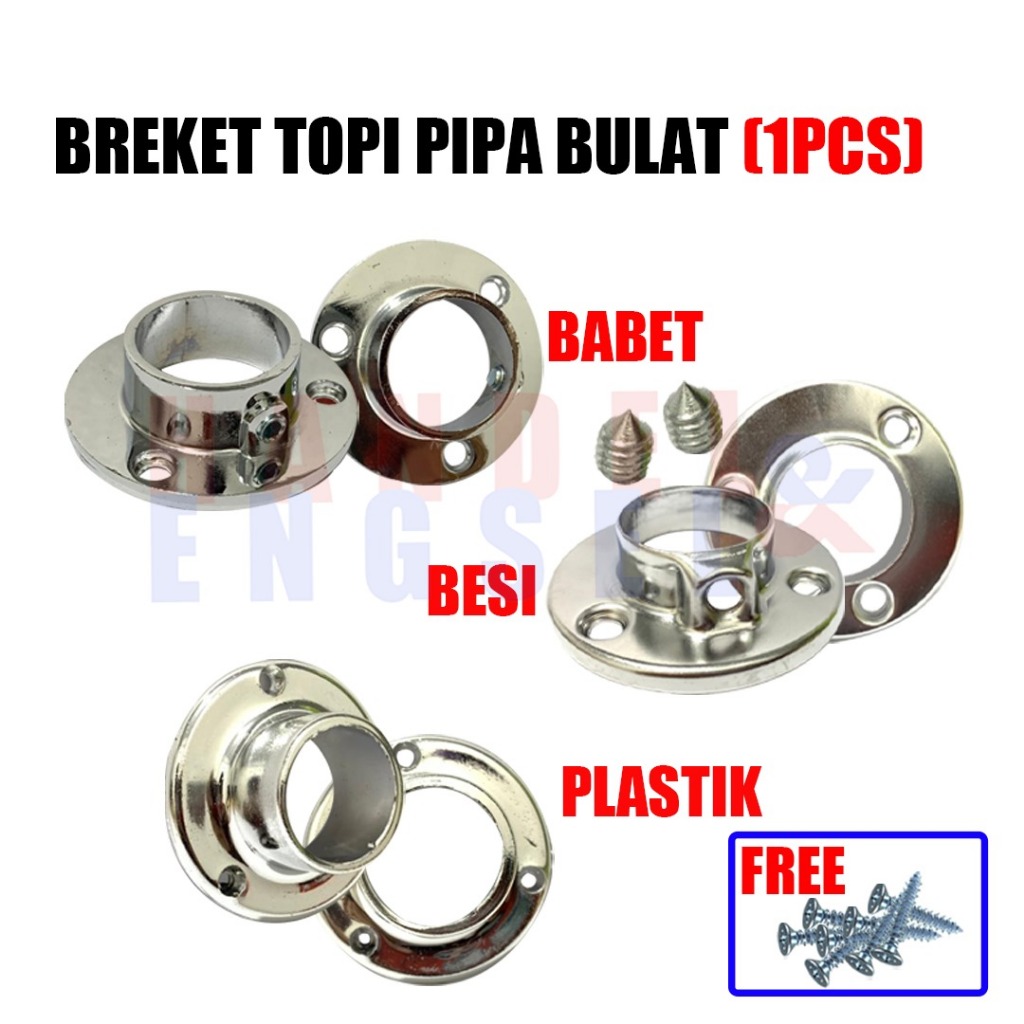 Jual Bracket Topi Braket Pipa Topi 1" (25mm) Sambungan Dop Pipa Bulat ...