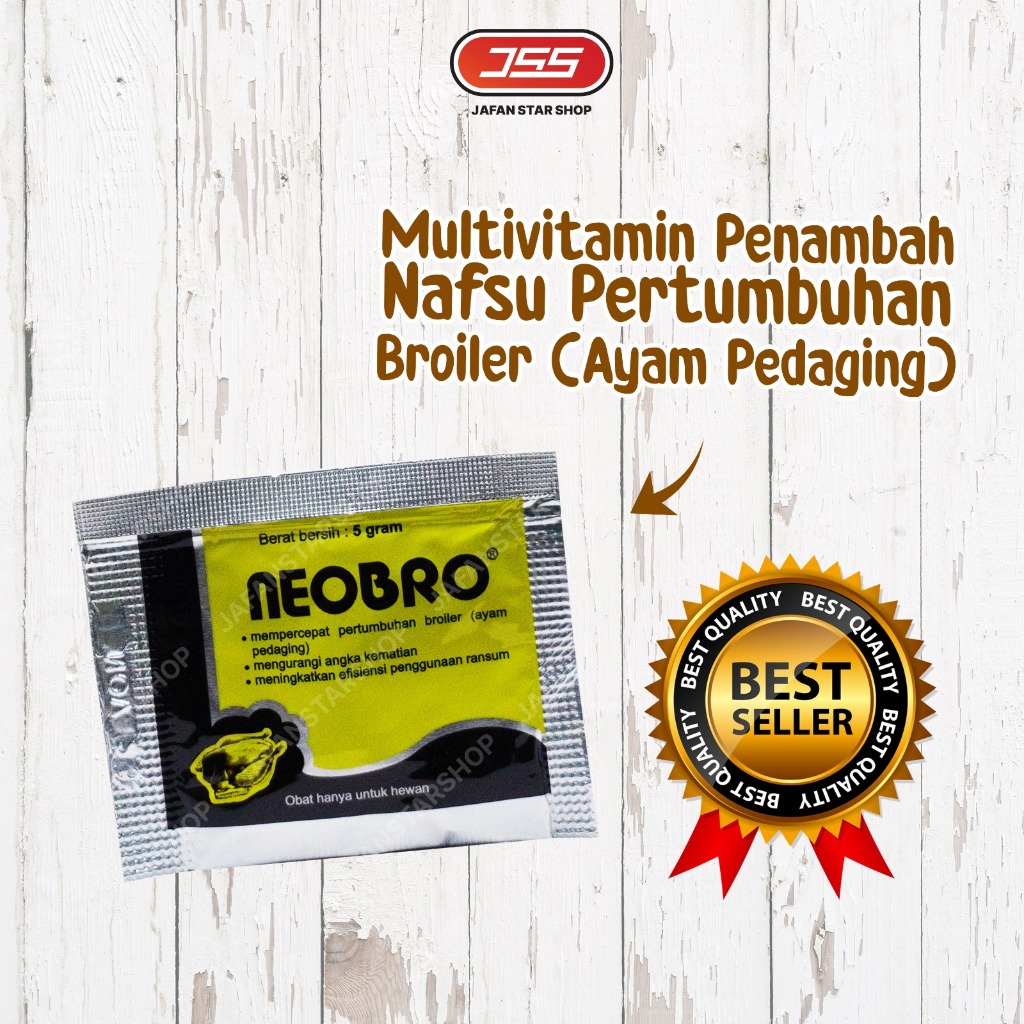 Jual Neobro Per 5 Sachet Vitamin Pertumbuhan Ayam Broiler | Shopee ...