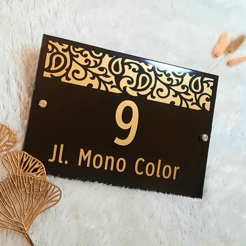 Jual Nomer Rumah Motif Batik Emas/Gold nomor rumah aesthetic custom ...