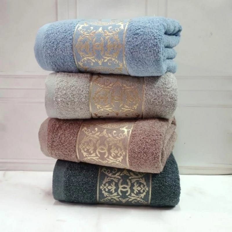 Jual Handuk Mandi Dewasa List Motif Batik Emas Elegant Size Besar ...