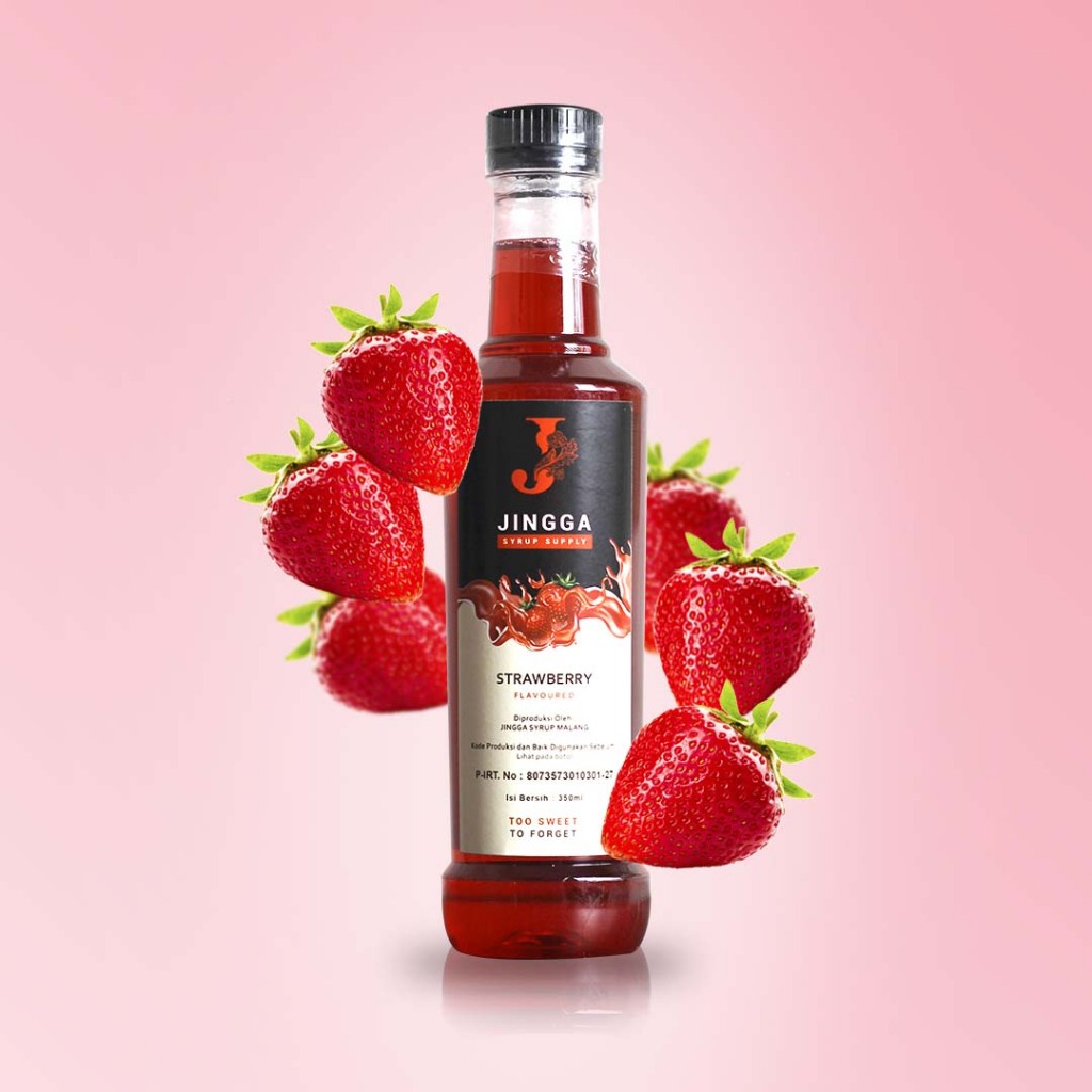 Jual JINGGA Strawberry Syrup 350 ml - Sirup Flavour Strawberry Untuk ...