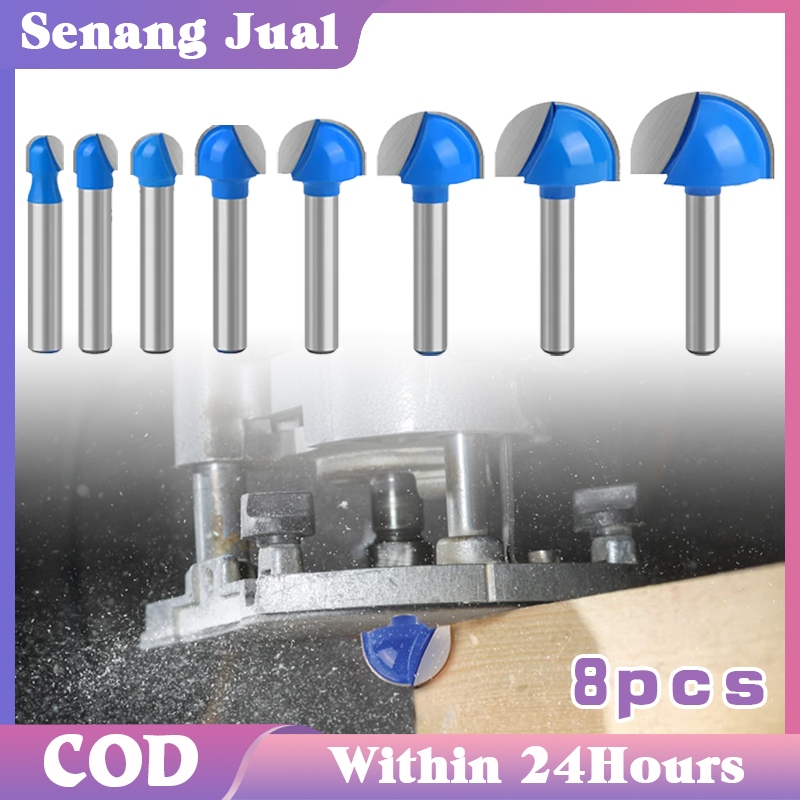 Jual 8Pcs 6MM Mata Profil Router Bit Mata Profil Setengah Lingkaran ...