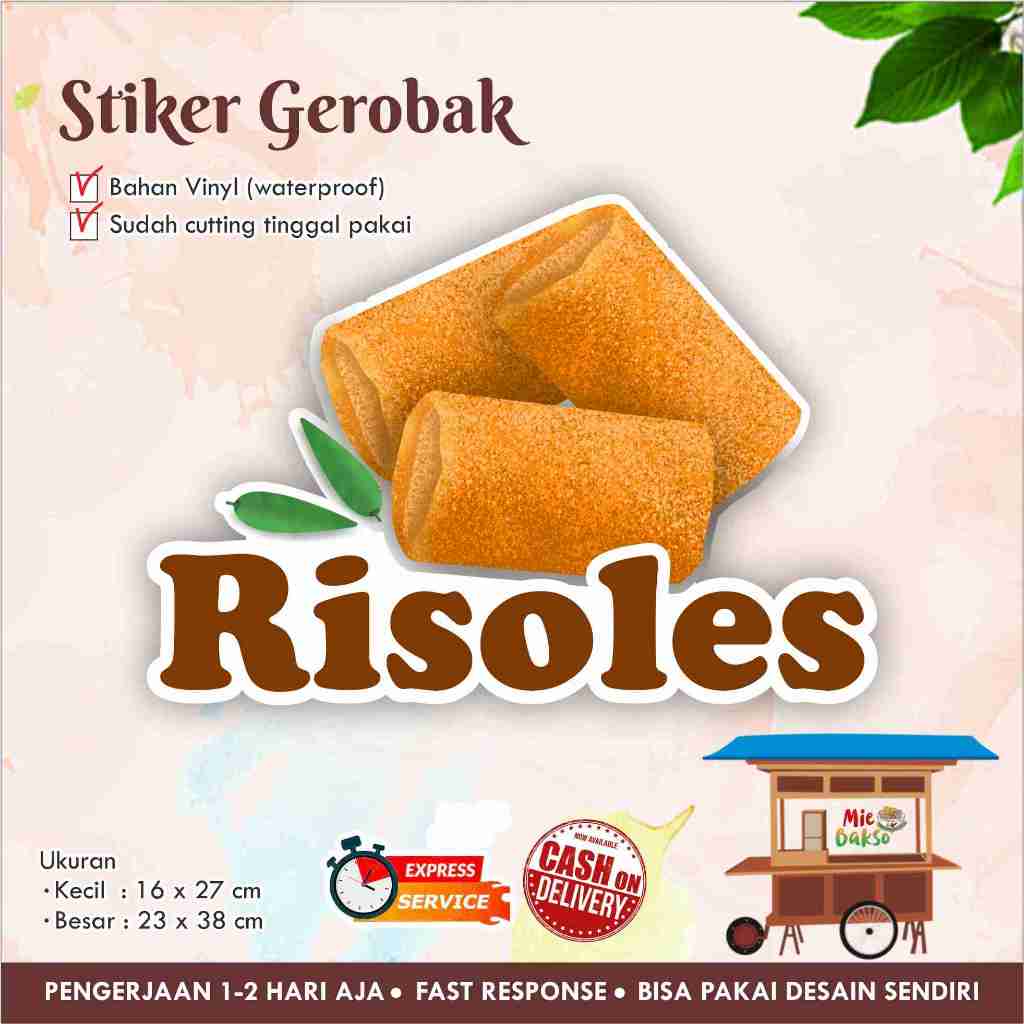 Jual STIKER KACA GEROBAK VINYL RISOLES / LABEL MAKANAN | Shopee Indonesia