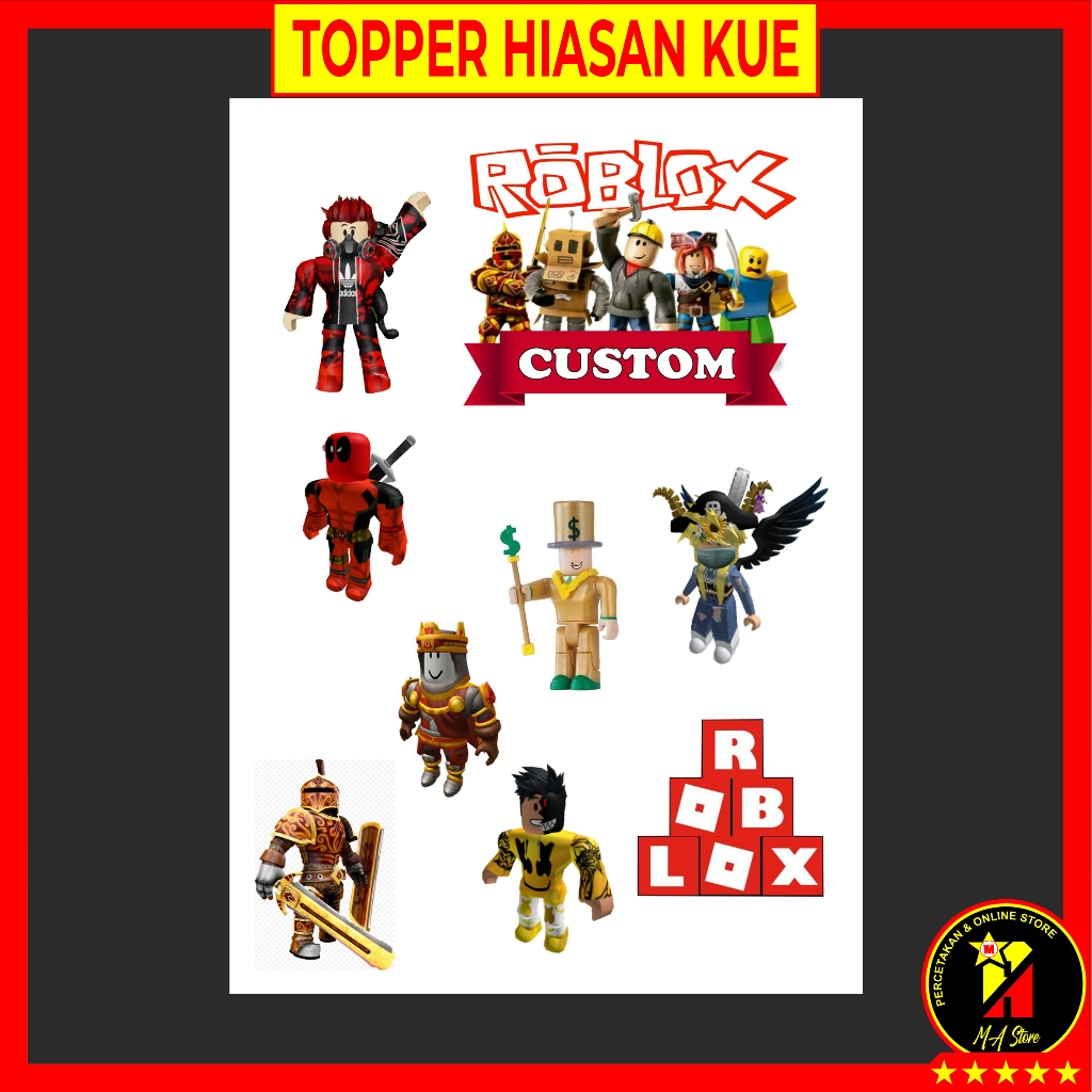 Jual Topper Hiasan Kue Ulang tahun Karakter Roblox Bahan Kertas Foto ...