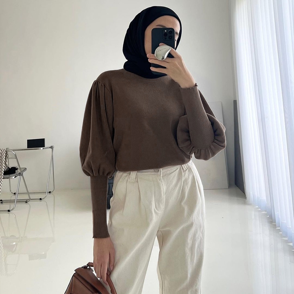 Jual Lepira Blouse Knit - Blouse Balon Wanita - Cardigan Rajut | Shopee ...