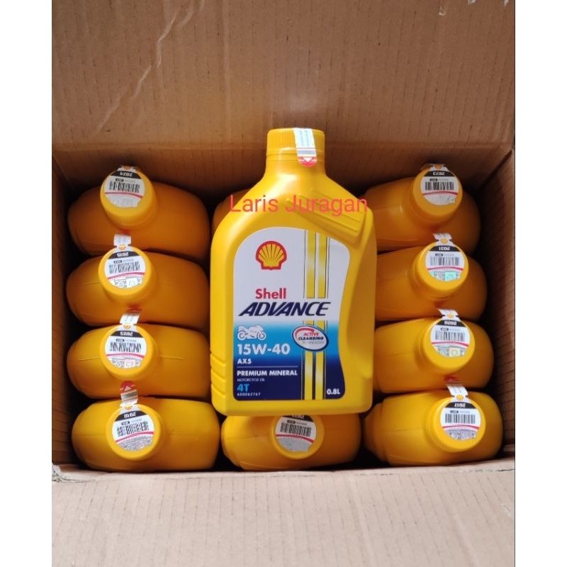 Jual OLI SHELL ADVANCE AX5 15W-40 0.8L 1 DUS (12 BOTOL) | Shopee Indonesia