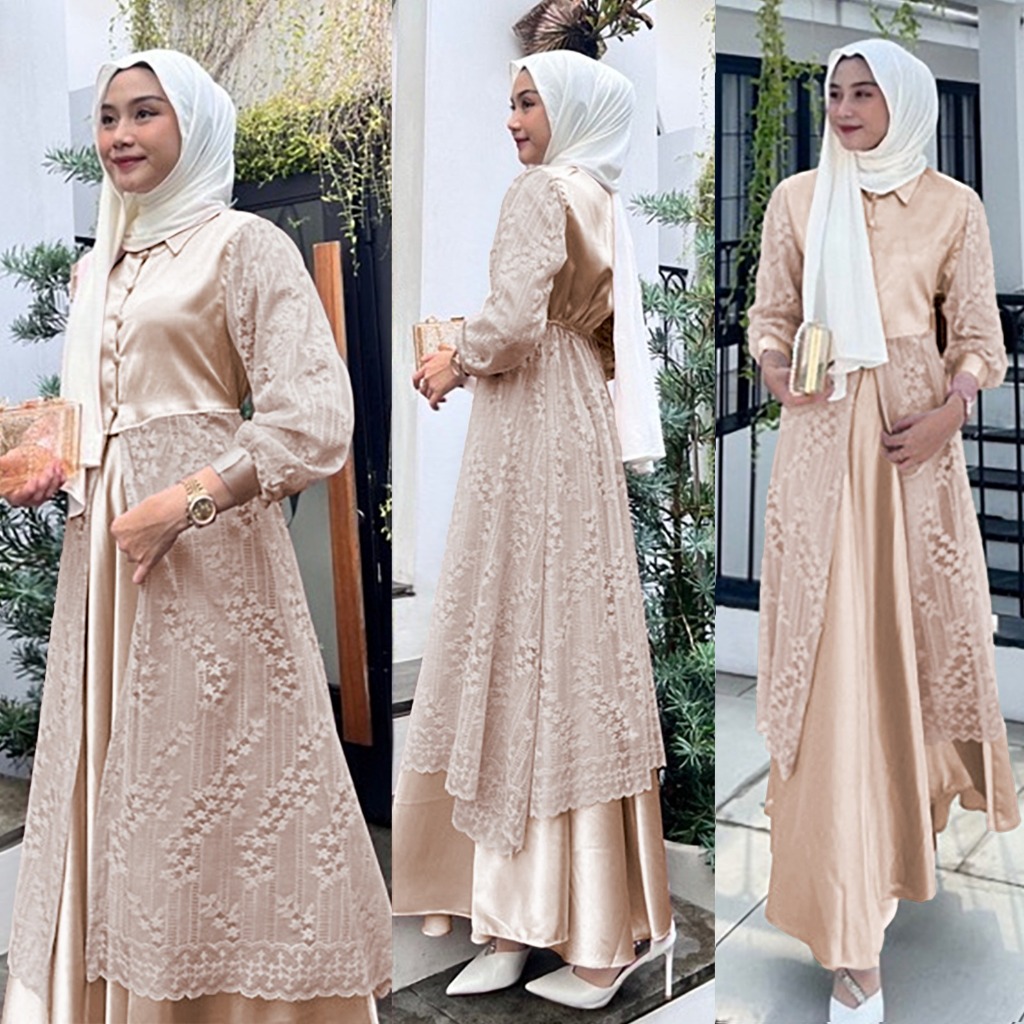 Jual Aurora Boutique ARASYA SET DRESS | M L | 6 WARNA | Set Atas Bawah ...