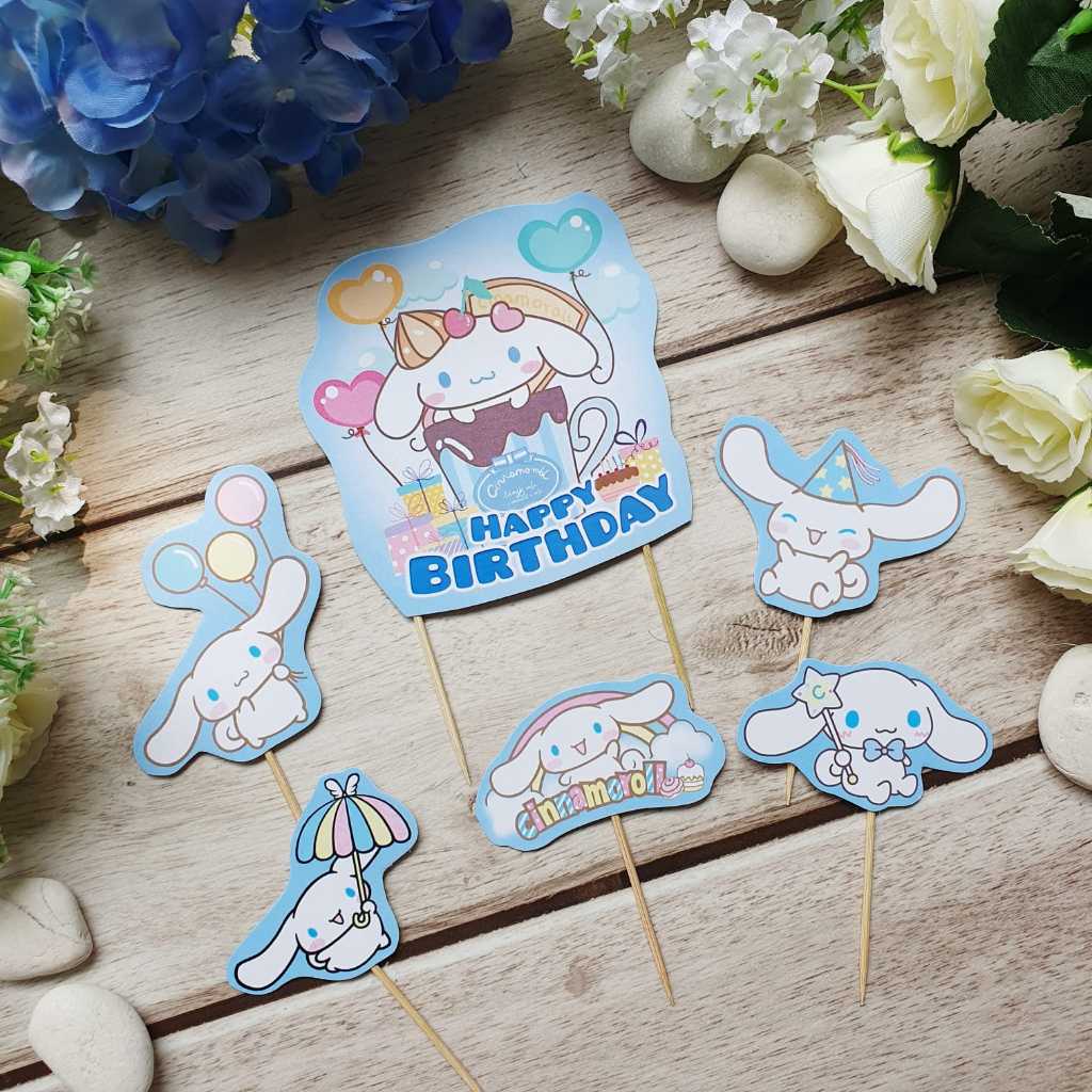 Jual Cinnamoroll Birthday Cake Topper Cupcake Pudding Tumpeng Sanrio ...