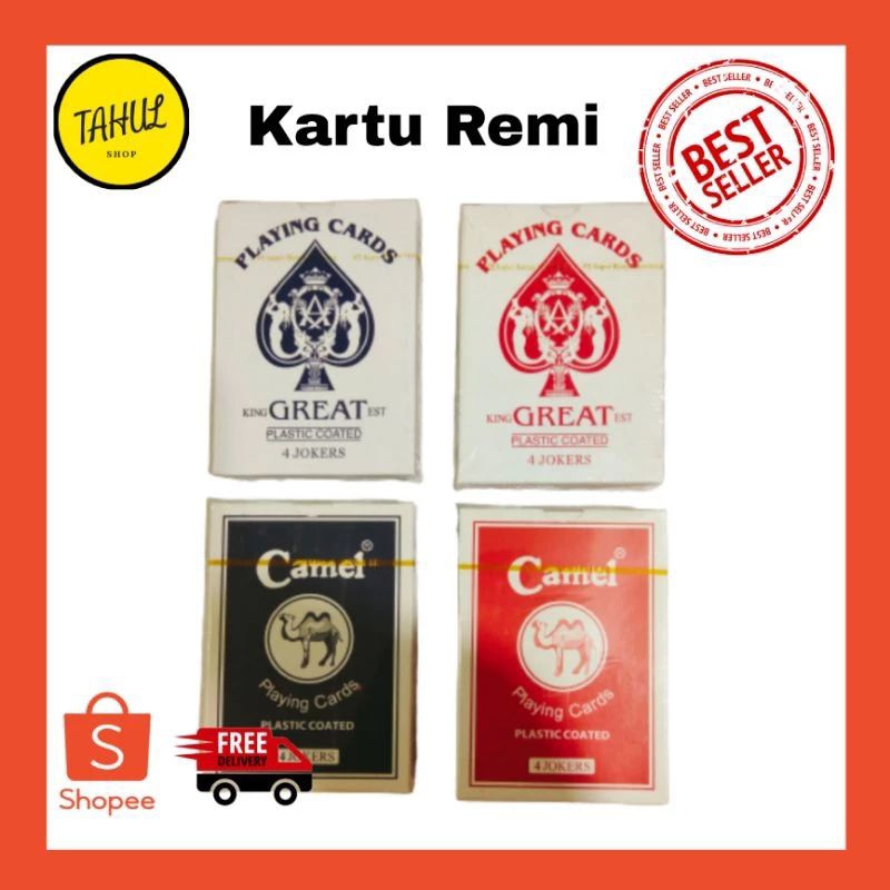 Jual KARTU REMI KING GREAT EST / CAMEL PLASTIC COATED | MAINAN KARTU ...