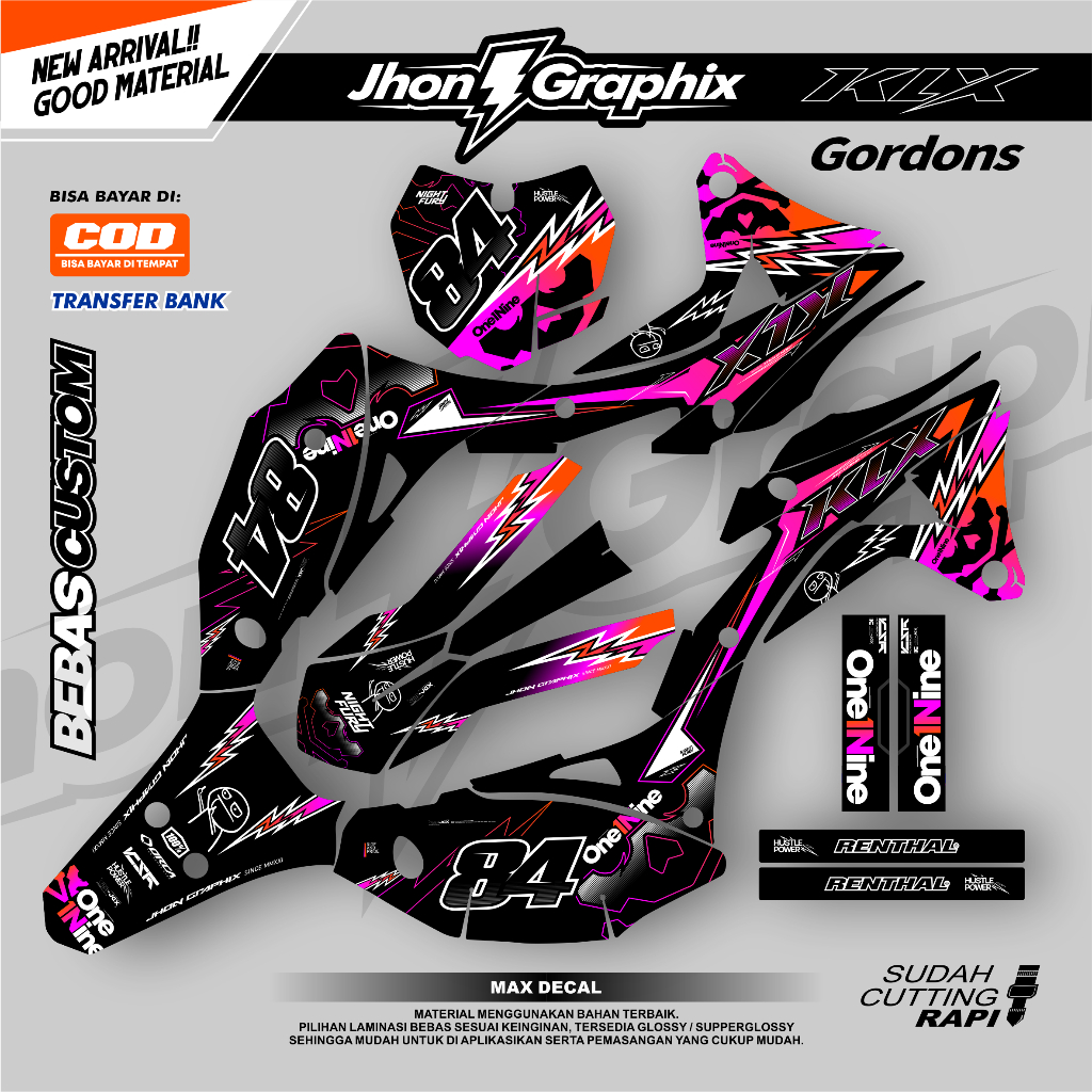 Jual DECAL KLX GORDON CUSTOM SUPERGLOSSY HOLOGRAM FULL BODY - DECAL KLX ...
