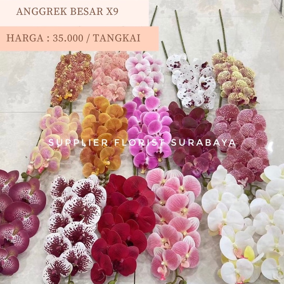 Jual ART J22C 9 KEPALA BUNGA PALSU ANGGREK BAHAN LATEX REAL TOUCH MIRIP ...