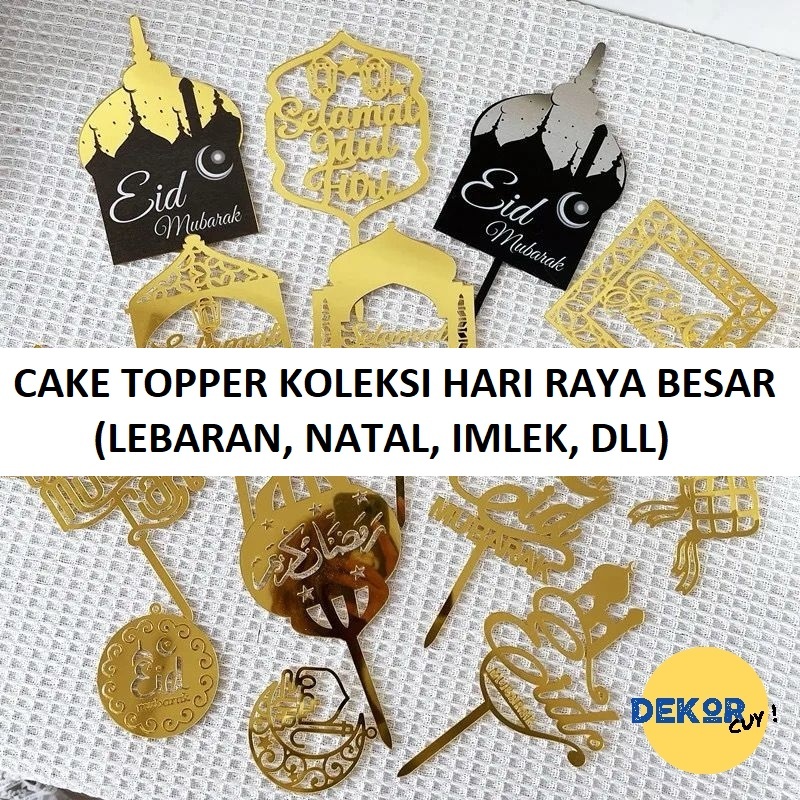 Jual CAKE TOPPER HARI RAYA BESAR Lebaran idul fitri idul adha eid ...