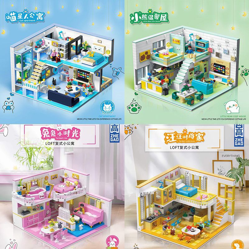 Jual ZHEGAO Building Block Set Apartemen LOZ Mini Block Bricks Toy ...