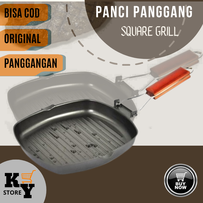 Jual Panci Panggang Square Grill Pan Teplon Wajan Panci Panggang Wajan ...