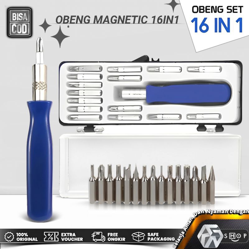 Jual OBENG SET 16 IN 1 - OBENG MULTIFUNGSI ALL 16 IN 1 - TOOLS OBENG ...