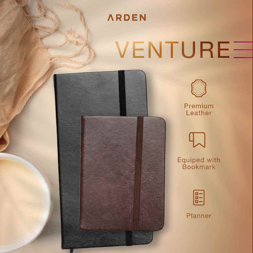 Jual ARDEN Notebook Venture - Classic Leather Cover Notebook | Shopee ...