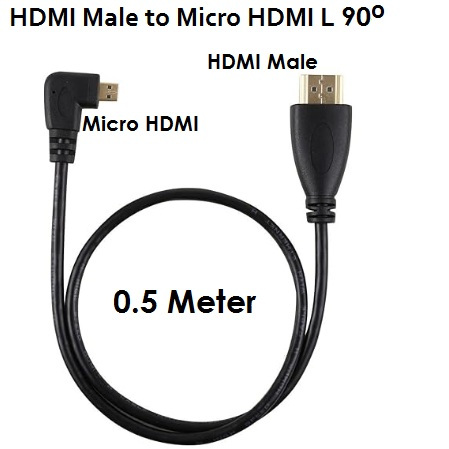 Jual Kabel HDMI to Micro / Mini HDMI Right Left Angle Degree 0.5M ...
